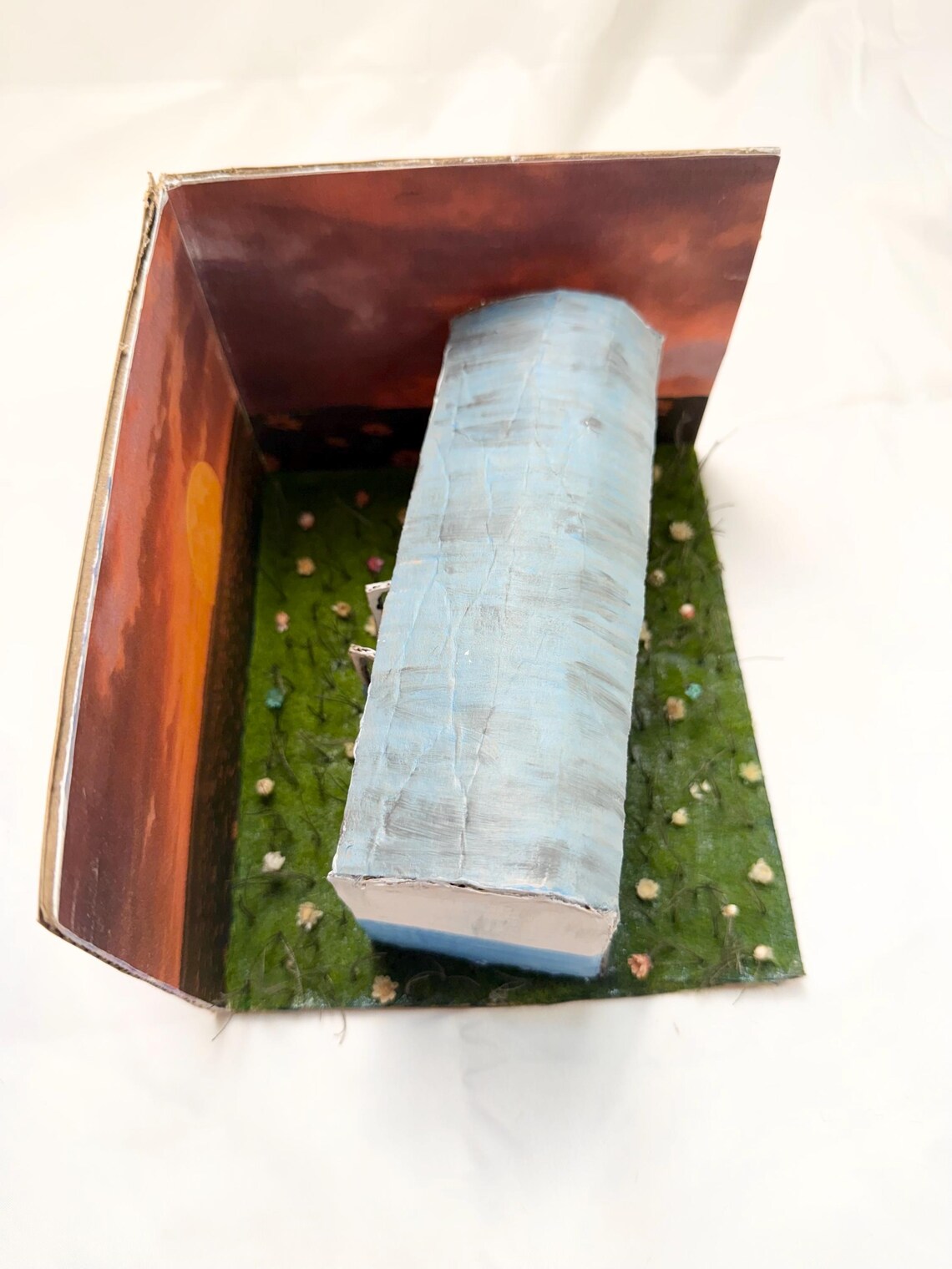 Dreamcore Sunset Train Diorama – Abandoned Miniature Scene With Flowers ...