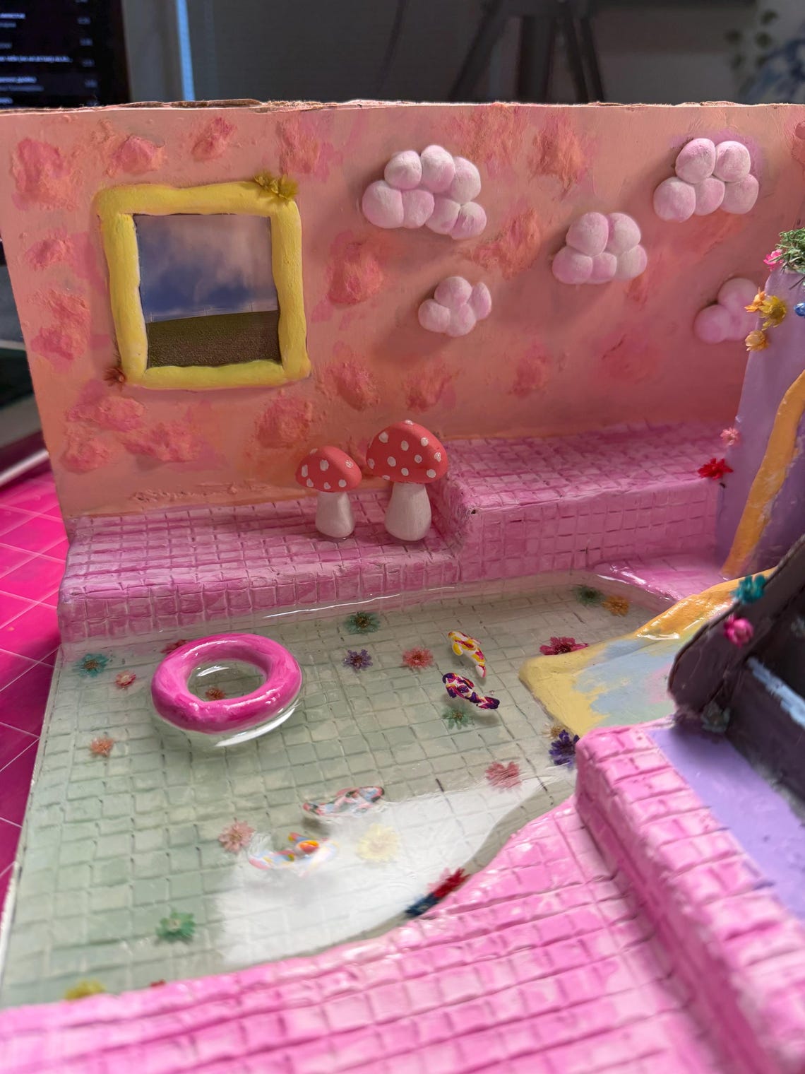 Dreamcore Pool Diorama – Handmade Miniature Pastel Pool Scene With ...