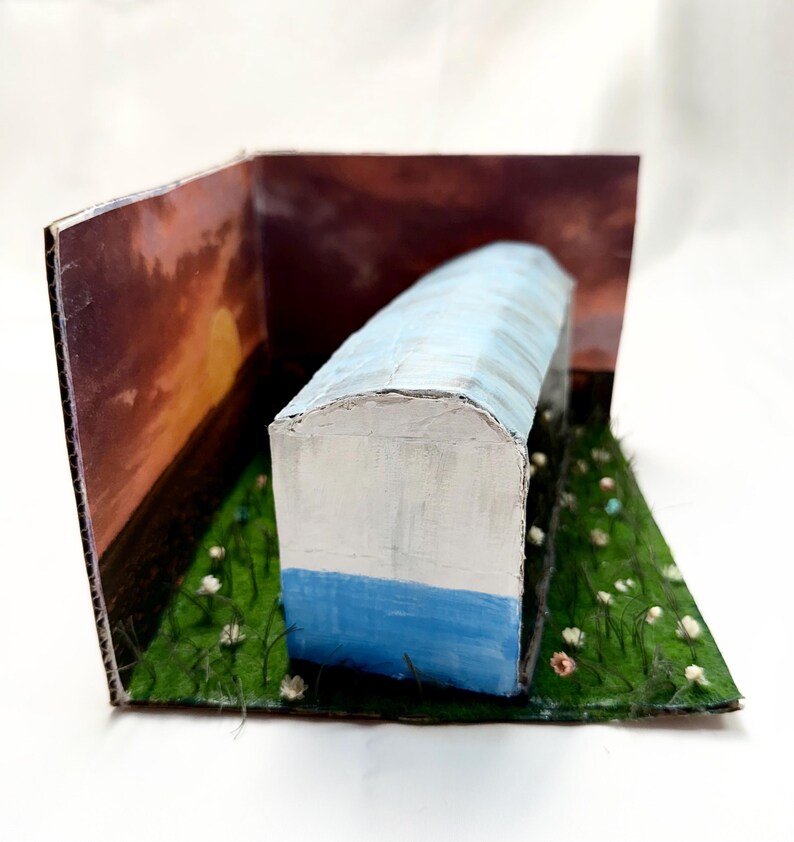 Dreamcore Sunset Train Diorama – Abandoned Miniature Scene With Flowers ...