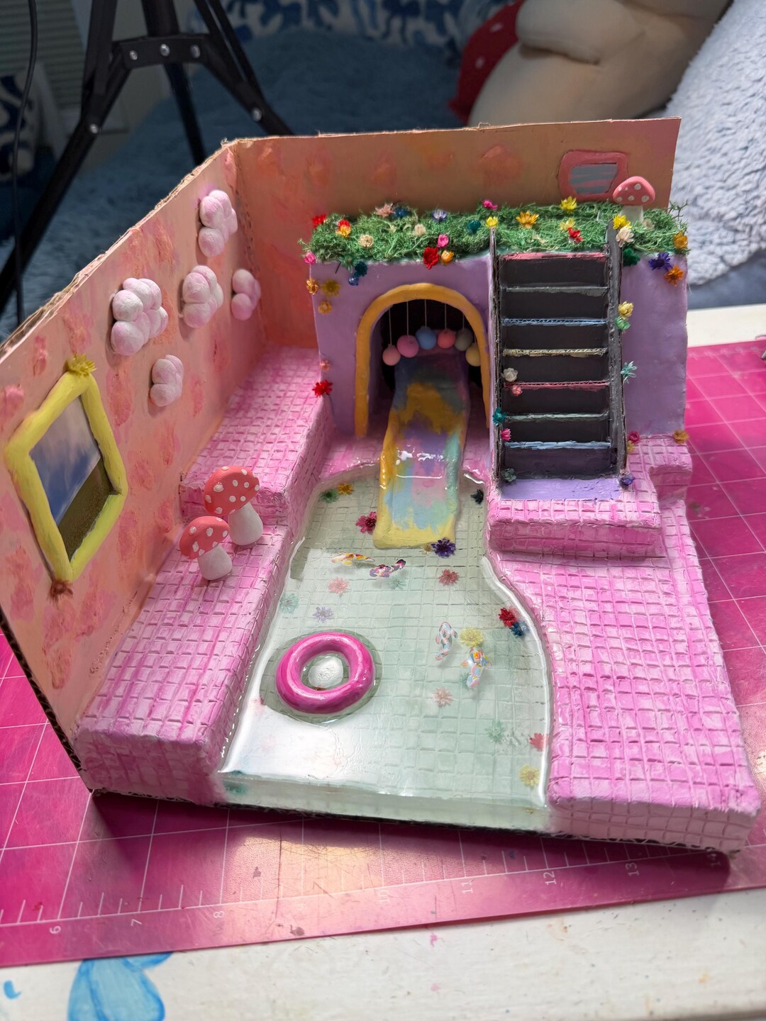 Dreamcore Pool Diorama – Handmade Miniature Pastel Pool Scene With ...