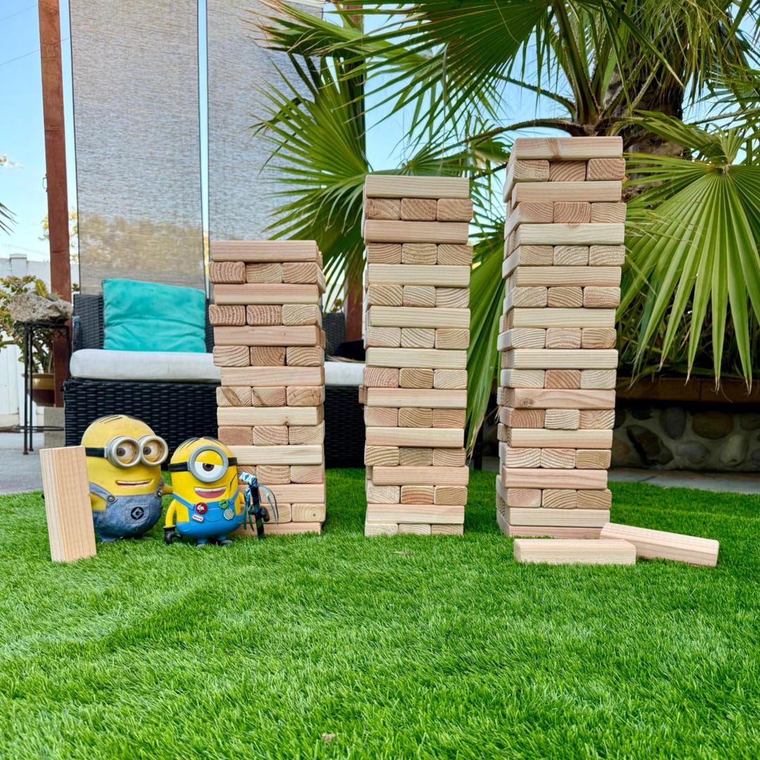 Giant Toppling Tower Game: 54 Wood Blocks, Stacks to 2.9ft - Etsy
