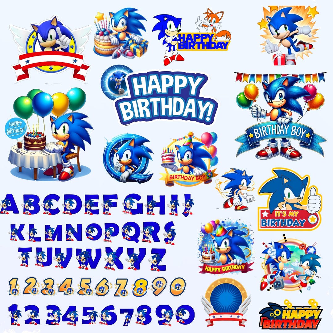 60+ Mega Sonic Png Bundle, Sonic Cake Toppers, Sonic Clipart Png, Sonic ...