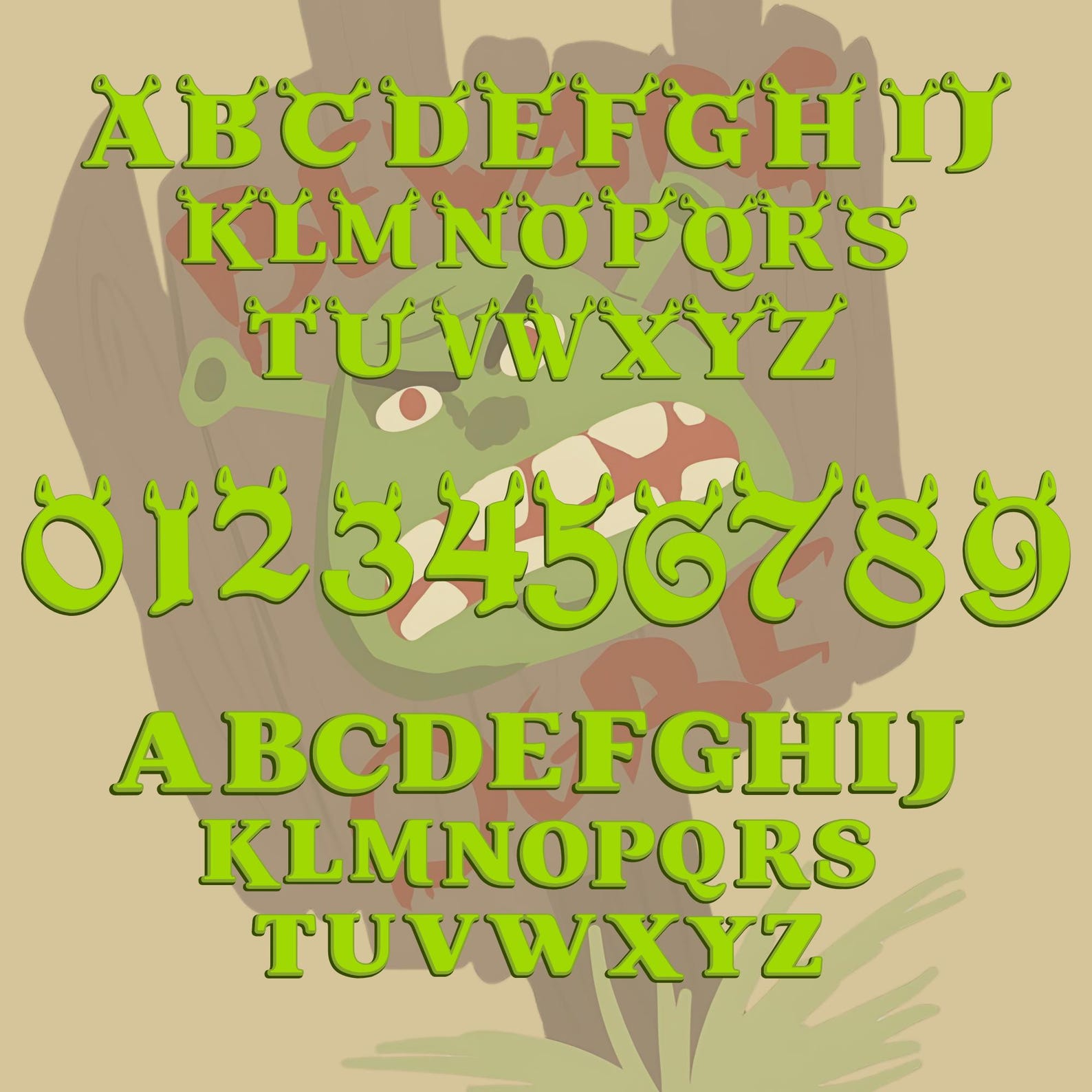 Shrek Clipart, Shrek PNG Bundle, Digital Files for Shrek Birthday With ...