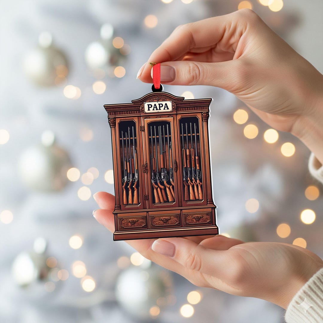 Personalized Gun Cabinet Ornament – Custom Name Hunter Gift, Firearm ...