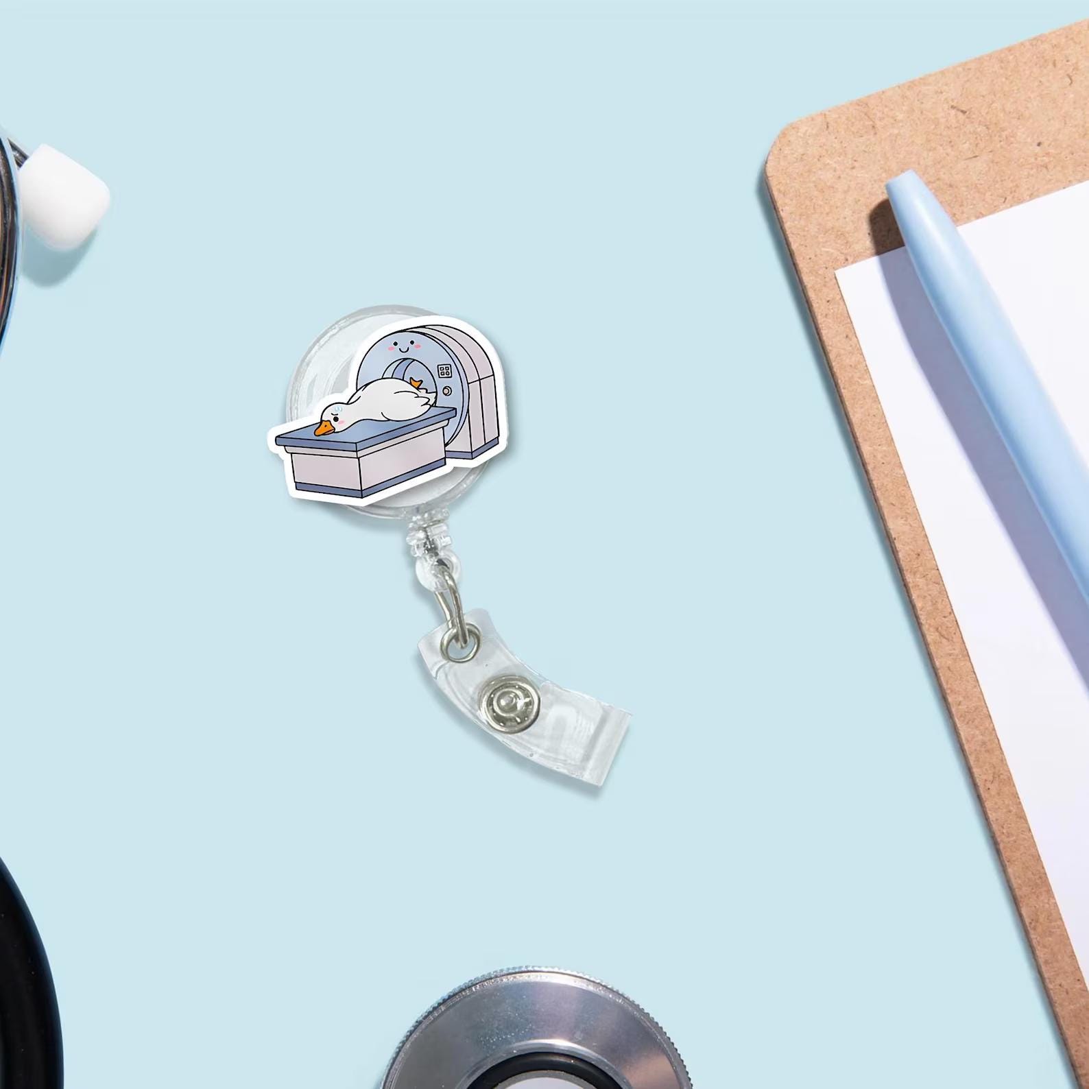 Radiology Goose Badge Reel: Retractable ID Holder, X Ray and CT Scanner ...