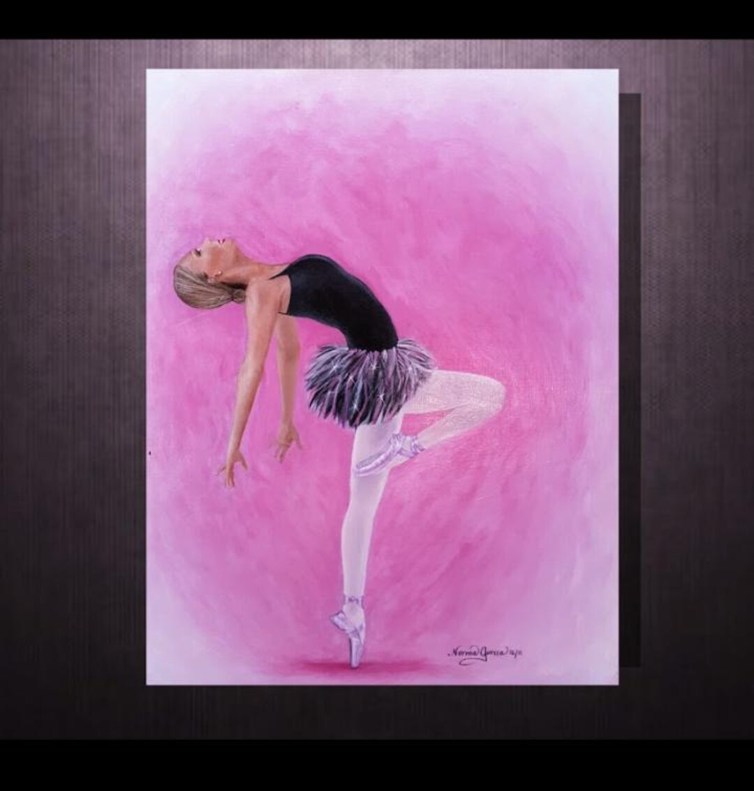 Ballet Dancer Canvas Art, Dance Wall Decor, Ballerina Artwork, Pink and ...