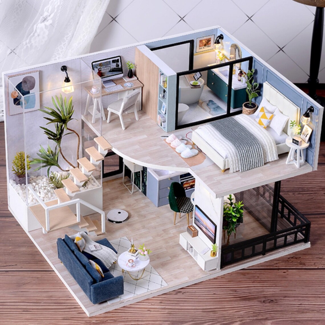 3D Wooden Puzzle Diy,handmade Mini House Model Kit,educational Toy for ...