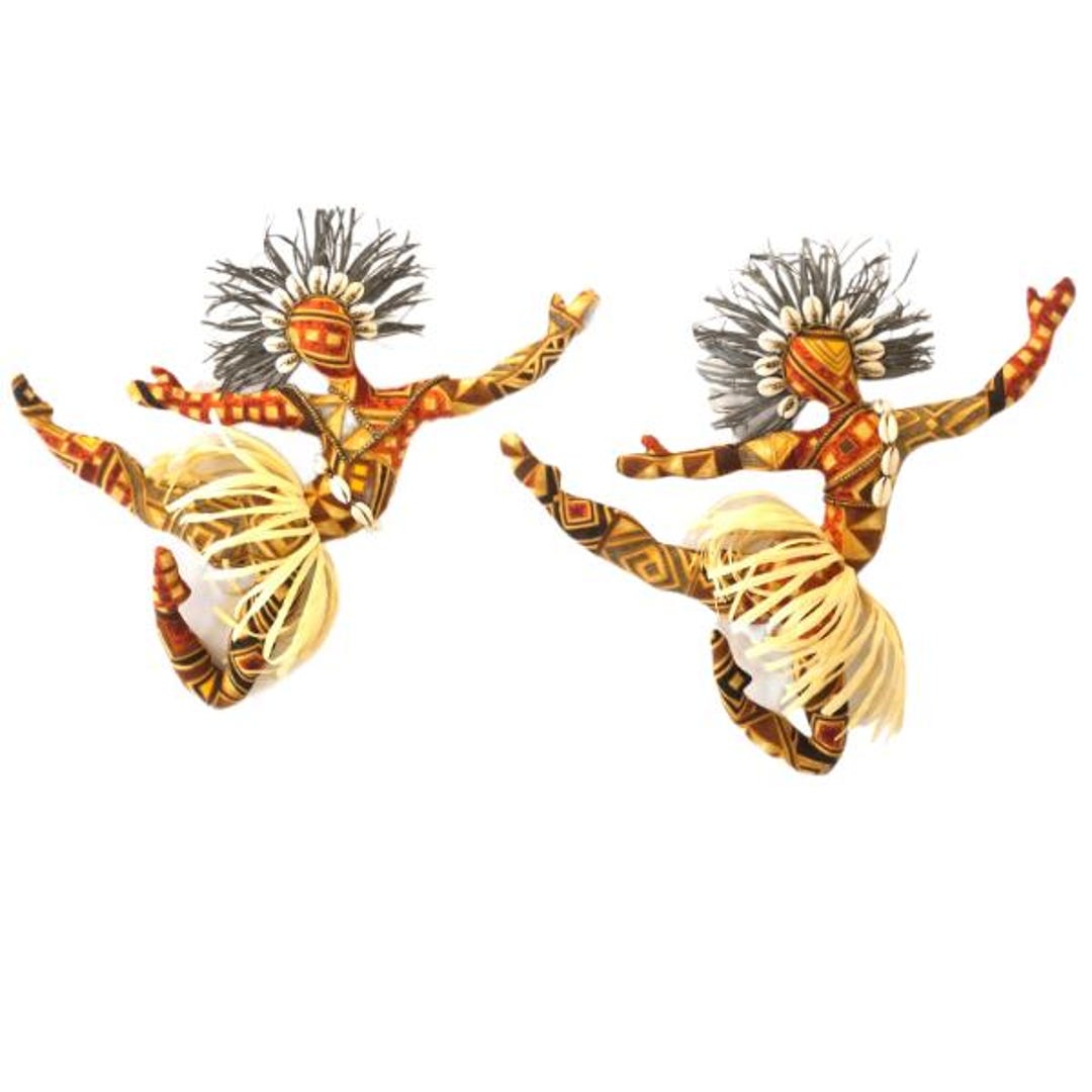 Limber Vibrant Tribal Dancer Sculpture Joyfulness in Motion Colorful ...
