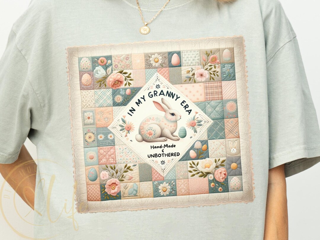 Vintage Grandma Core Quilted Png, in My Granny Era Design, Easter ...