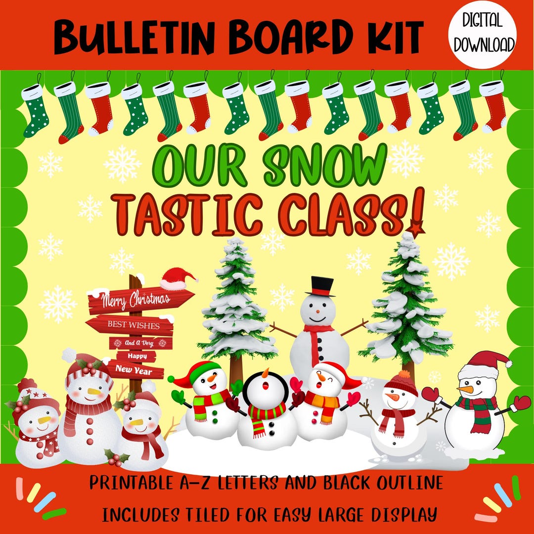 Snowman Christmas Bulletin Board Kit | Winter Classroom Decor (digital ...