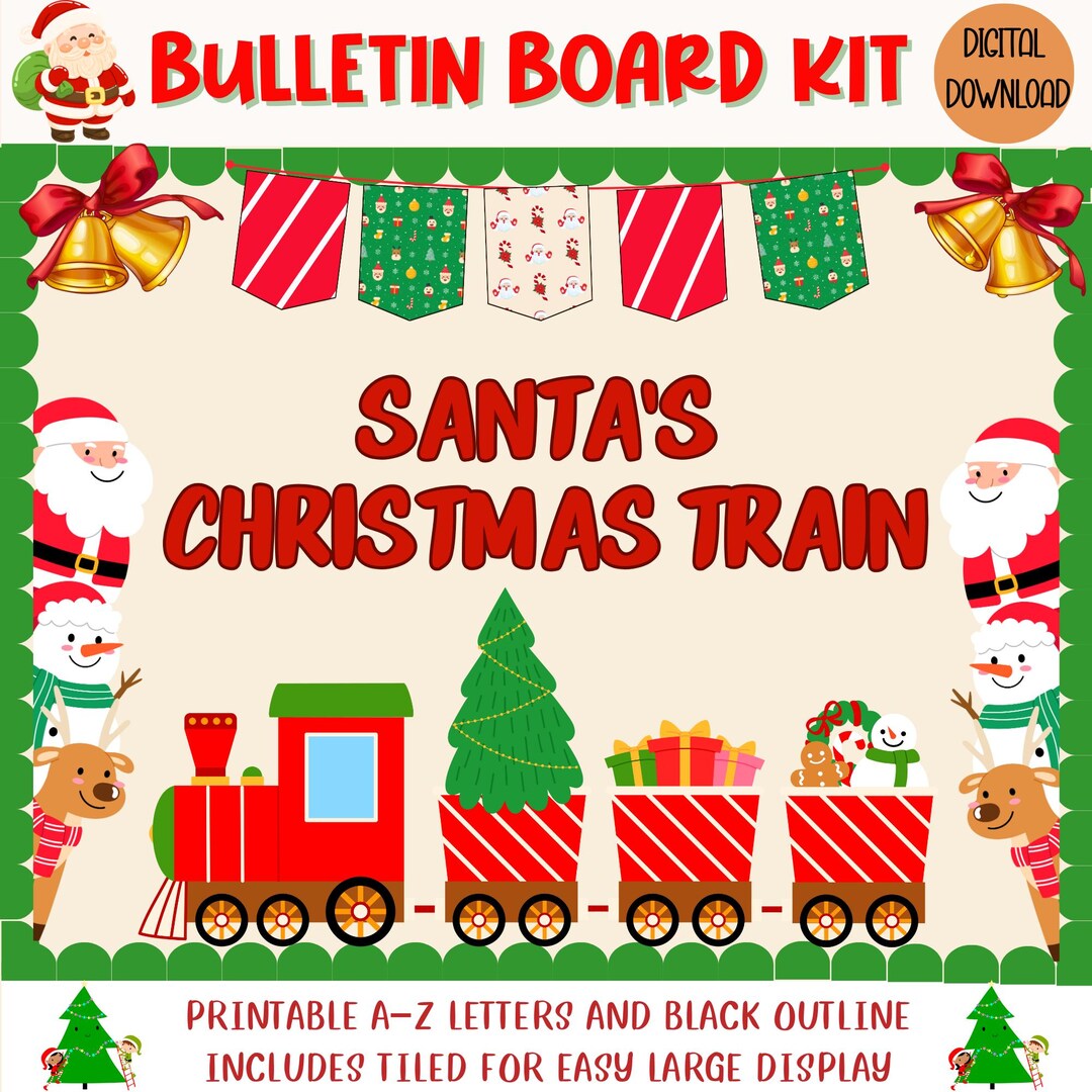 Santa's Christmas Train Bulletin Board Kit (digital Download) - Etsy