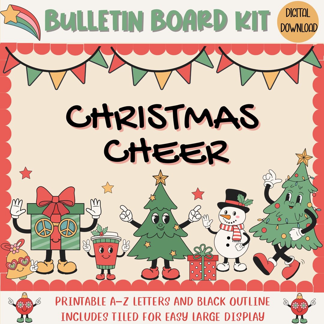 Christmas Cheer Bulletin Board Kit | Holiday Classroom Decor (digital ...