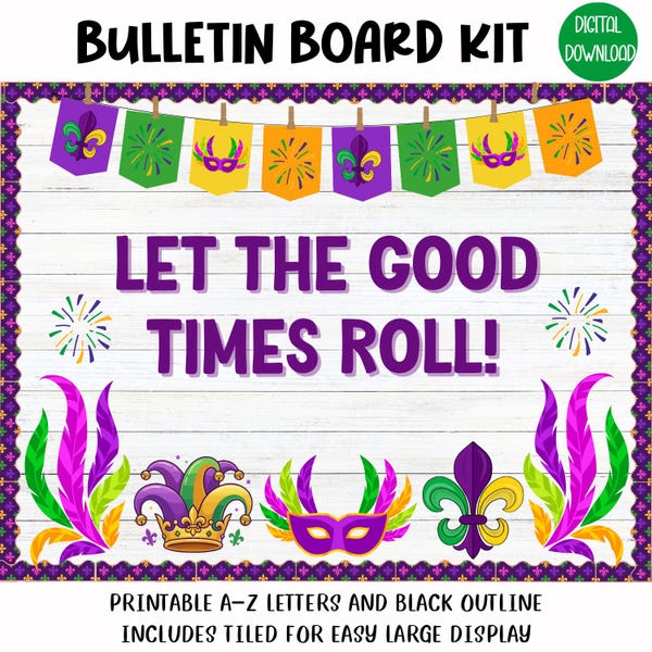 Mardi Gras Bulletin Board - Etsy