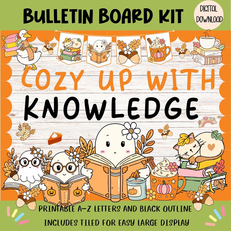 Fall Classroom Bulletin Board Kit: Cozy Reading Corner Decor (digital ...