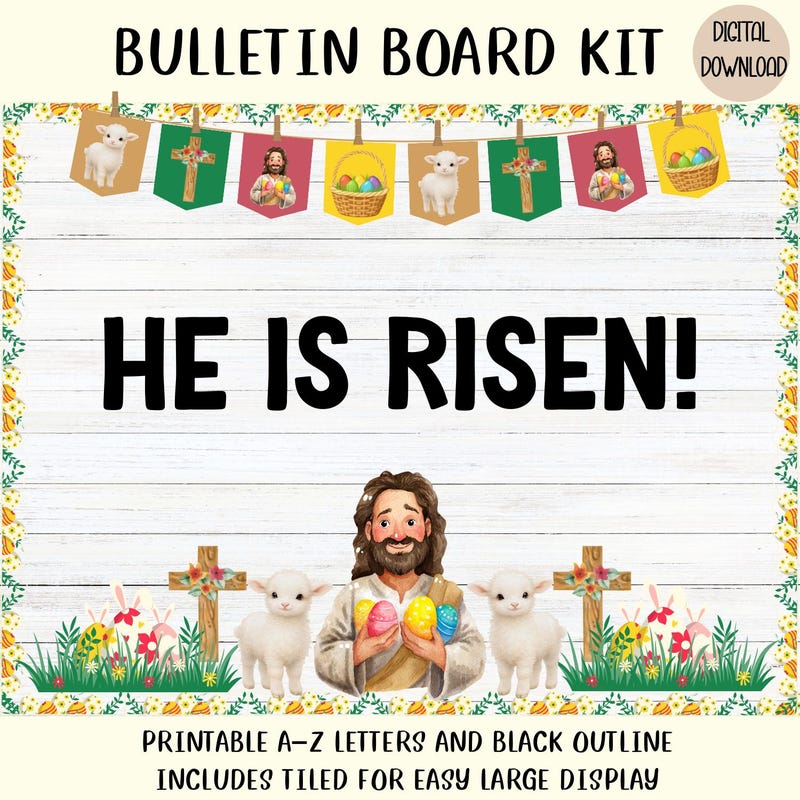 He is Risen Bulletin Board - Etsy