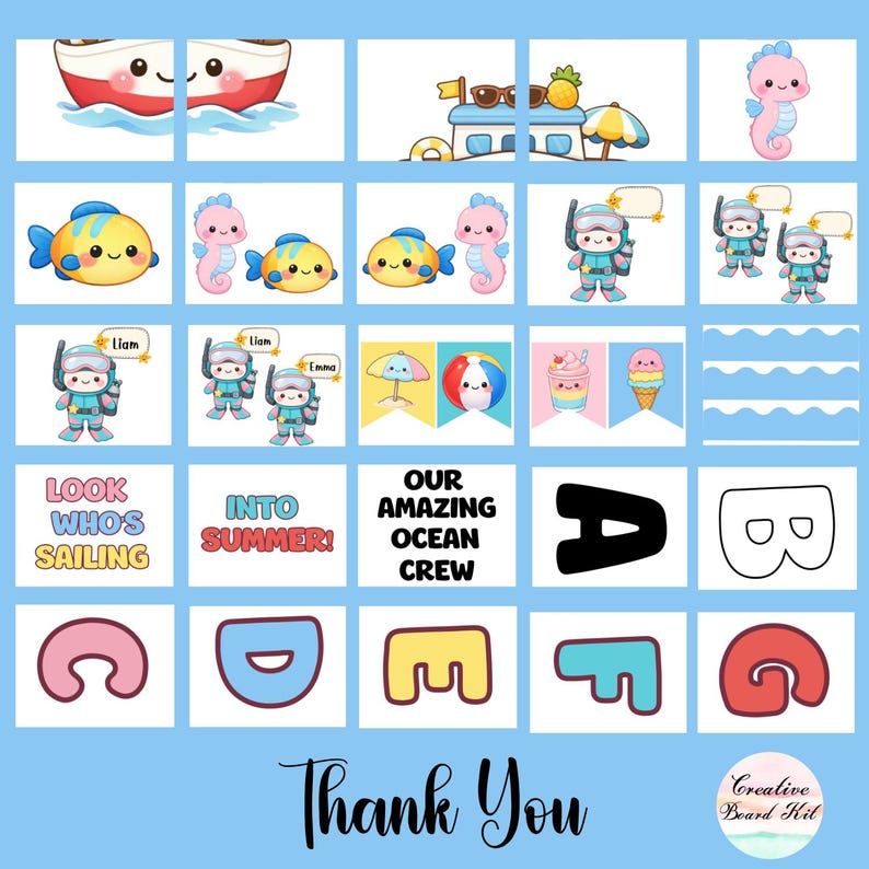 Summer Sailing Bulletin Board Kit, Classroom Decor, Editable Letters ...