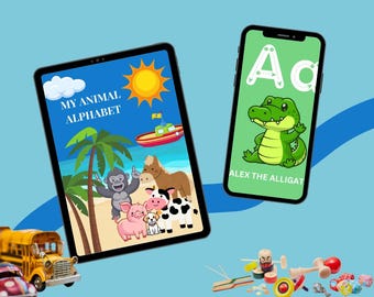 A–Z Animal Alphabet Workbook | Trace, Color, and Count Letters (B/W and ...