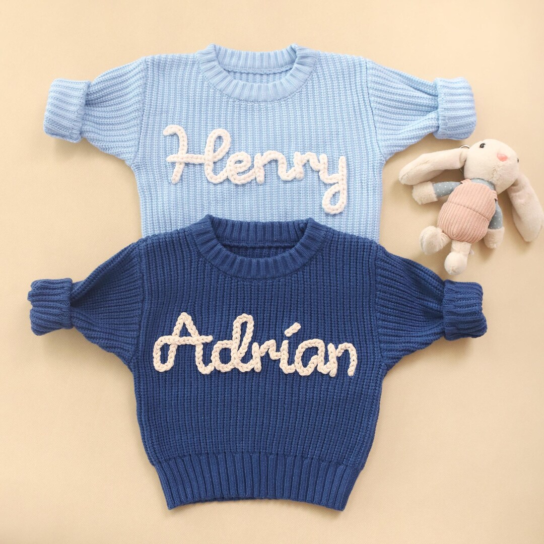 Hand Embroidery Sweater, Custom Embroidered Baby Name Sweater ...