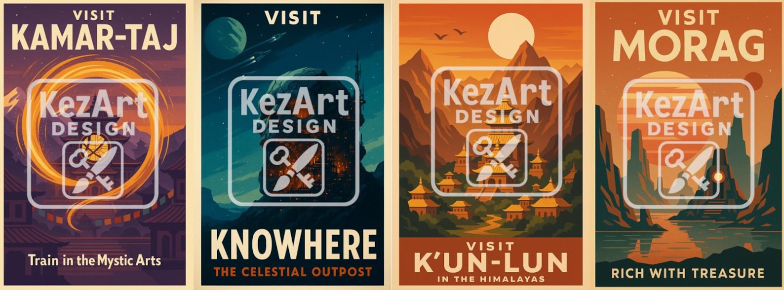 Marvel Retro Location Posters, Set of 20 (digital Download) - Asgard ...
