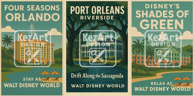 Disney World Resort Retro Posters, Set of 27 (digital Download) - Etsy