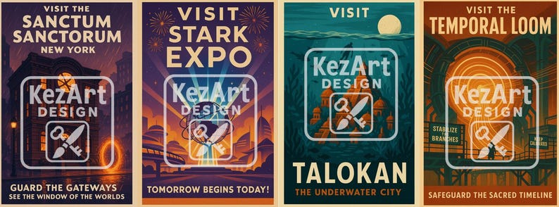 Marvel Retro Location Posters, Set of 20 (digital Download) - Asgard ...
