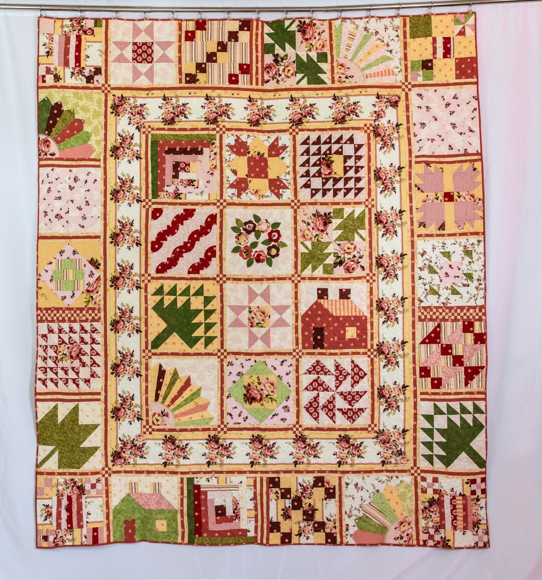 Ellery Sampler Queen Size Quilt With Pillow Cases - Etsy