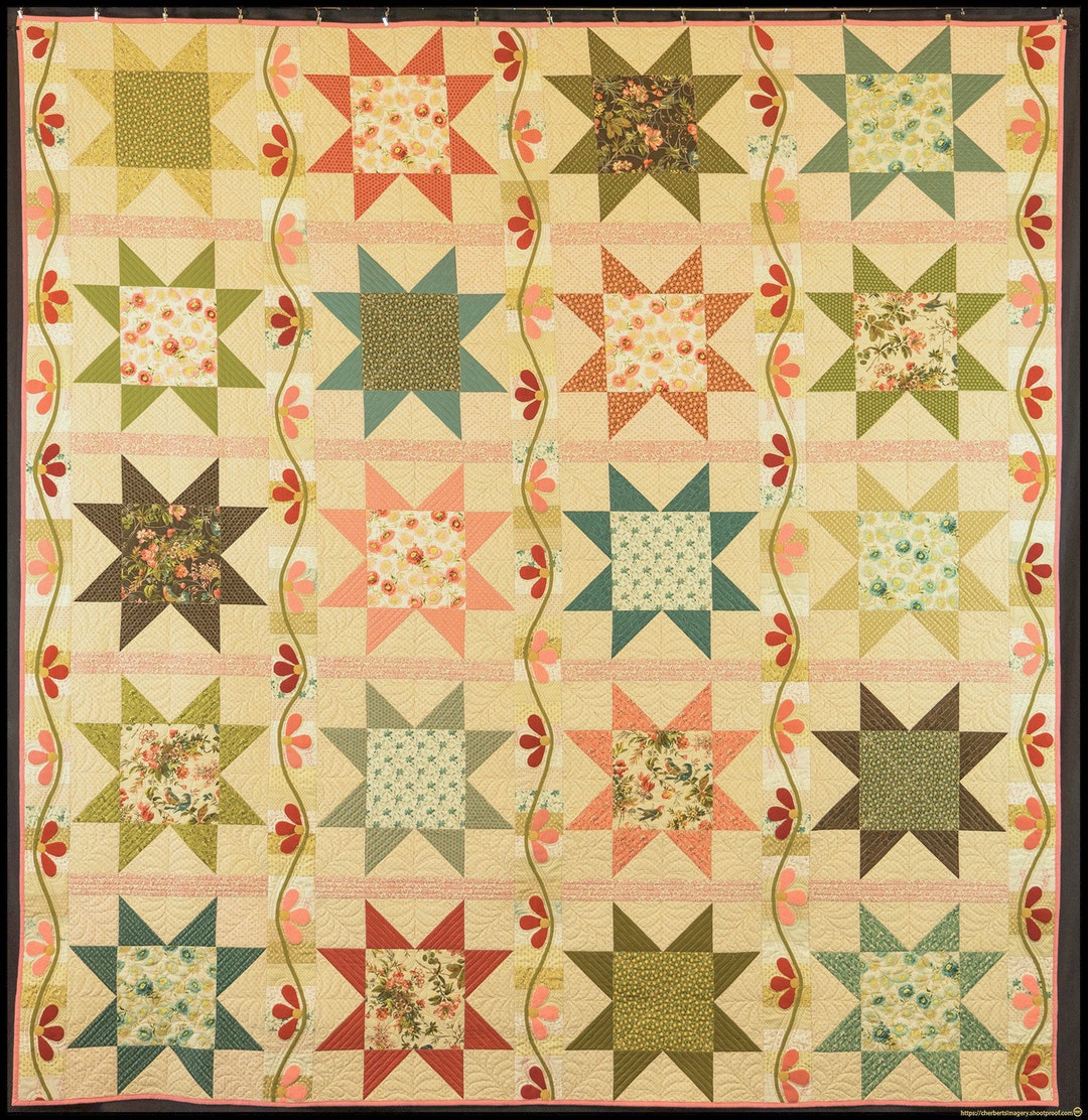 Vine Flowers Under Sequoia Stars California King Size Quilt - Etsy