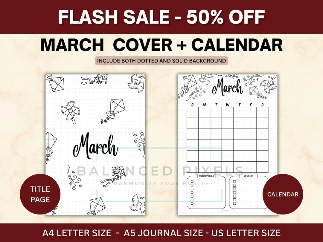 March Title Page - Windy Days Themed - March Calendar - Printable ...