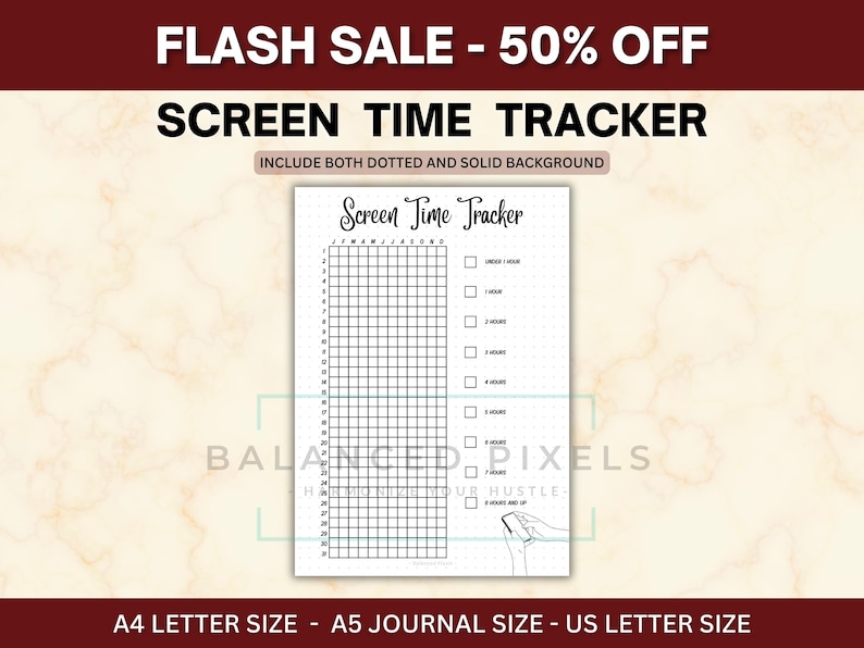 Screen Time Tracker - Printable Digital Detox Log - Social Media Usage ...