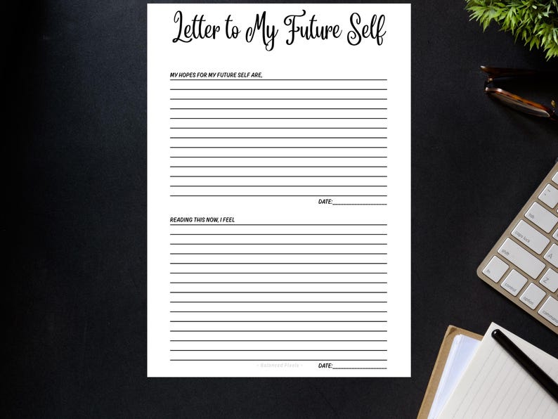 Letter to Future Self Template - Time Capsule Printable PDF - 1 Year ...