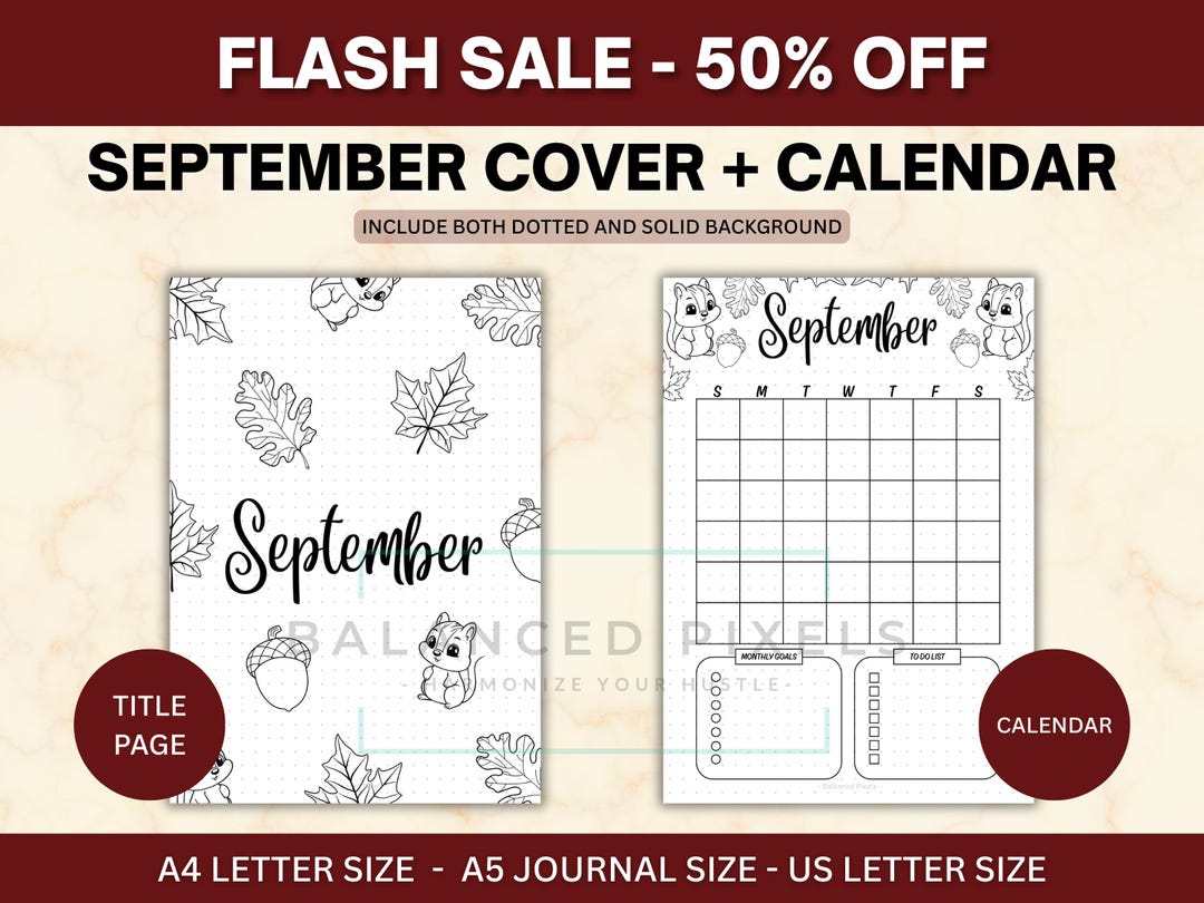 September Title Page - Autumn Themed - September Calendar - Printable ...