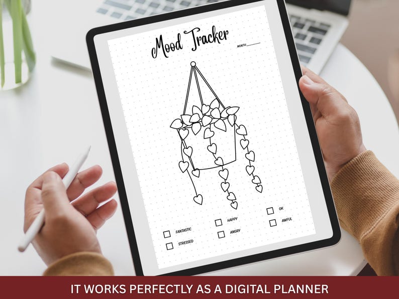 Plant Mood Tracker | Printable Hanging Plant Log | Botanical Wellness ...