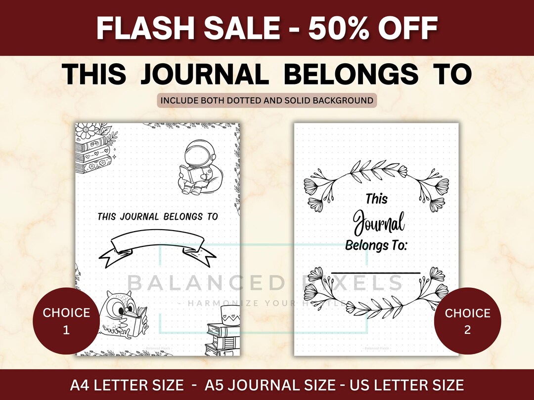 Coloring Journal Cover Page - Printable Binder Front Insert PDF - Cute ...