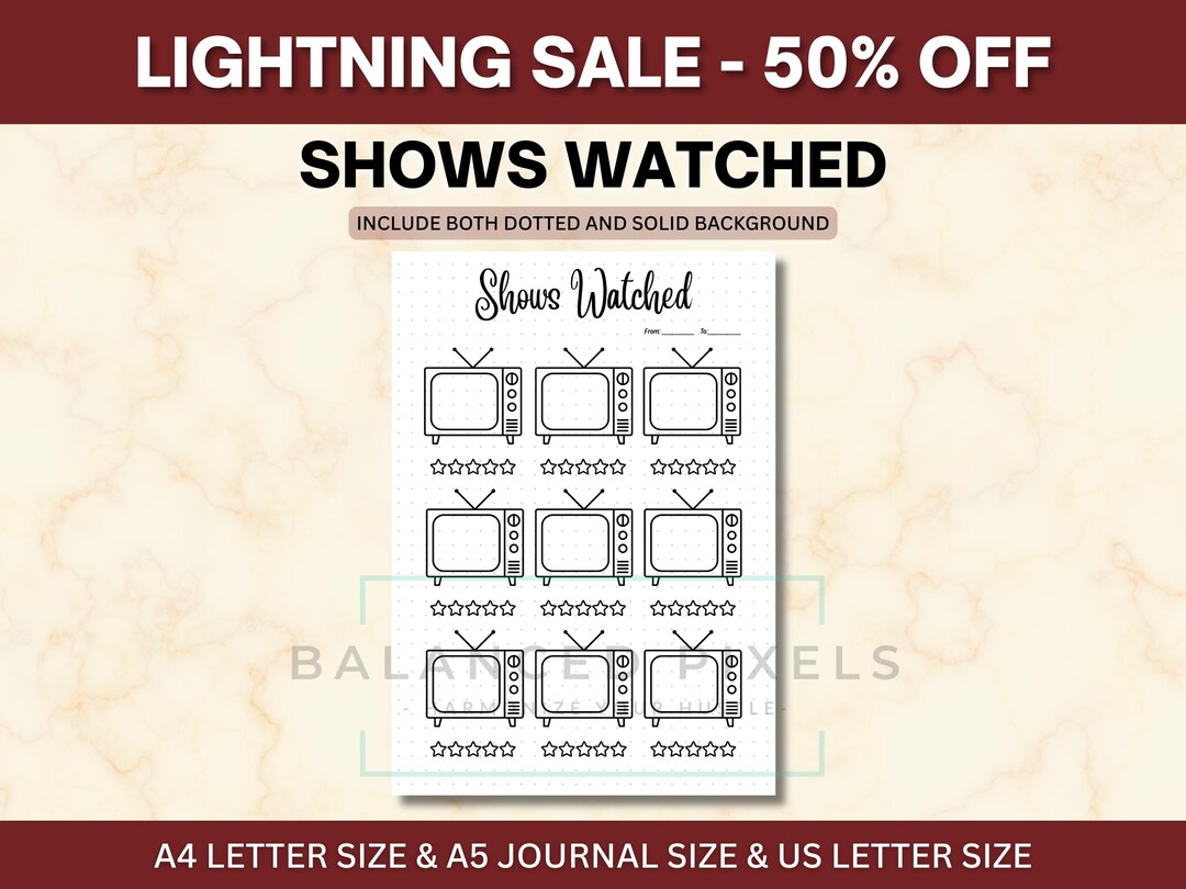 Weekly TV Show Tracker Printable: Series Log (digital Download) - Etsy