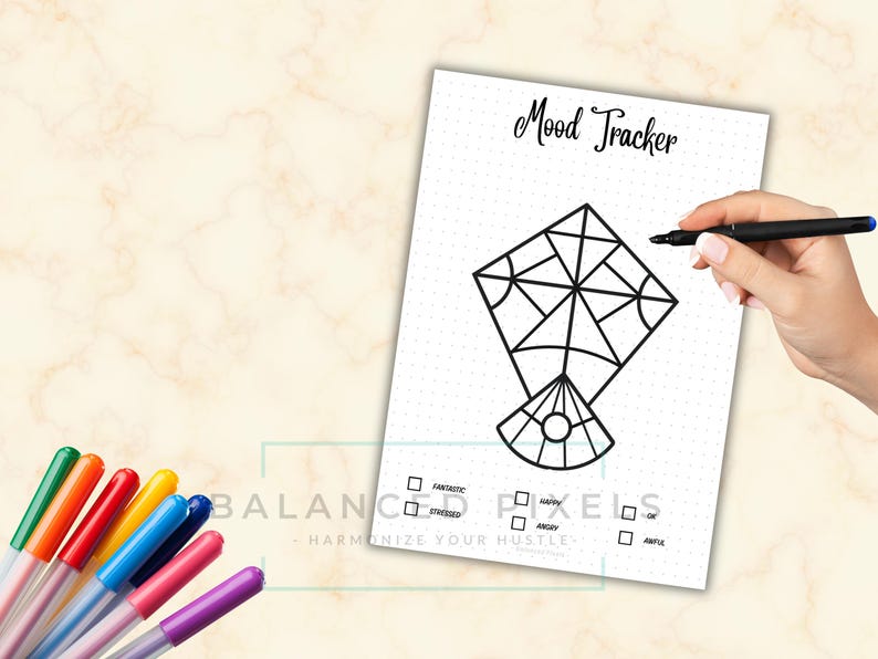 Kite Mood Tracker - Windy Day Printable - Spring Journal - Monthly ...