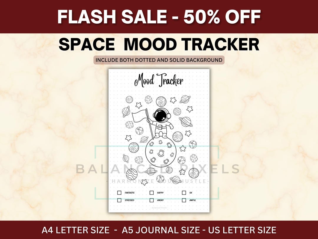 Space Mood Tracker - Outer Space Printable - Galaxy Journal - Monthly ...