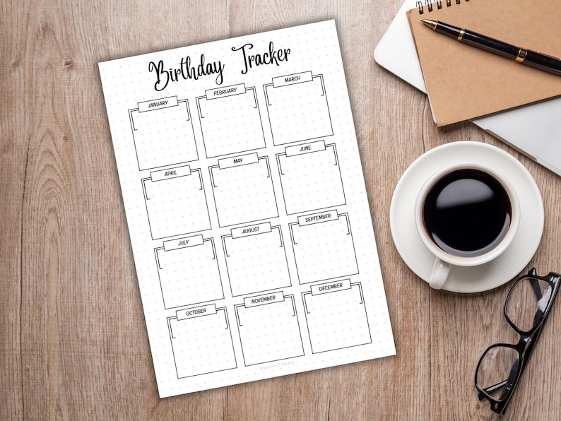 Birthday Tracker Printable - Perpetual Calendar PDF - Office Birthday ...