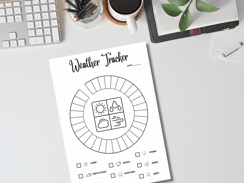 Monthly Weather Tracker: Printable Journal & Seasonal Planner (digital ...