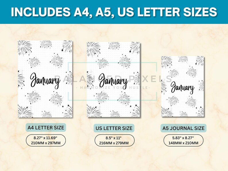 January Planner Bundle - Star Theme Printable - Undated Monthly ...