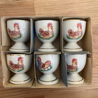 Vintage Ceramic Rooster Mini Cups Haindpainted Set of Three, Sake ...