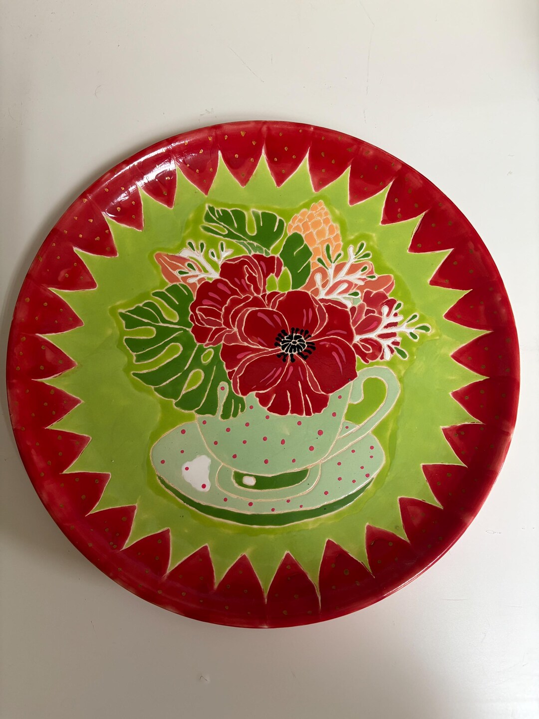 Ceramic Plate 31 Cm - Colors of Summer - Etsy
