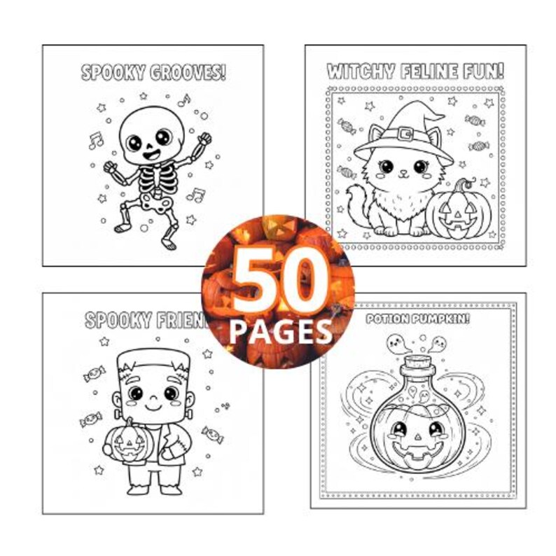 Halloween Coloring Pages for Kids ,halloween Coloring Sheets, Cozy ...