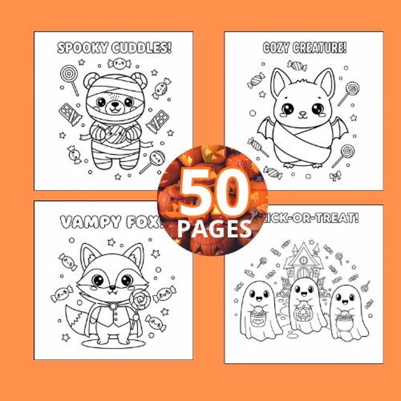 Halloween Coloring Pages for Kids ,halloween Coloring Sheets, Cozy ...