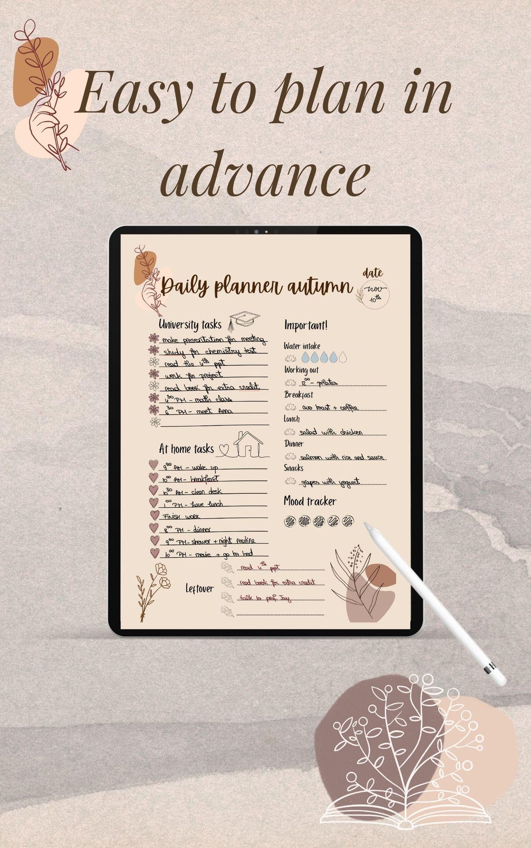 Autumn Daily Planner | Printable Fall Planner PDF | Cozy Productivity ...