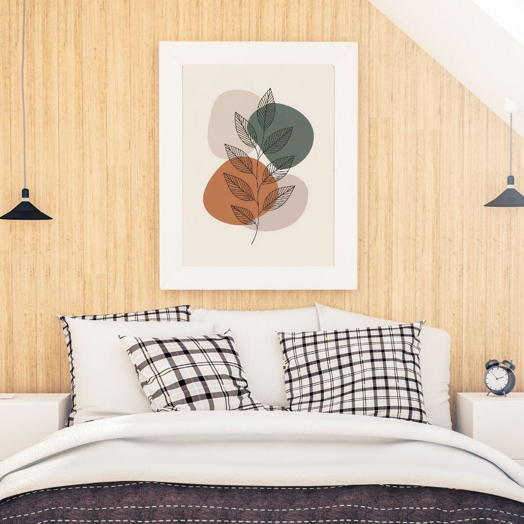 Modern Leafy Abstract Wall Art Set of 4 | Botanical Digital Prints - Etsy
