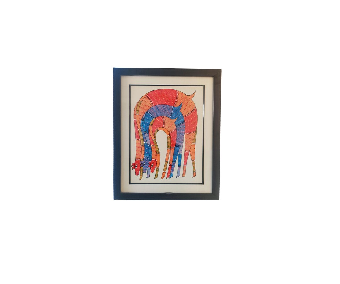 Urbane Hide | Handmade Gond Art Painting | Polystyrene Frame | 38 X 48 ...