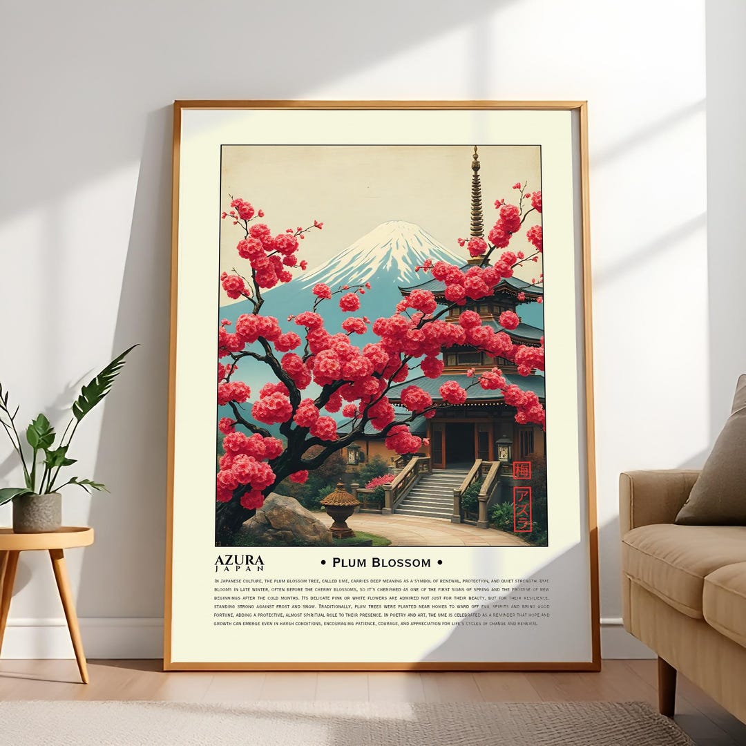 Plum Blossom Tree Poster: Japanese Botanical Home Decor (digital ...