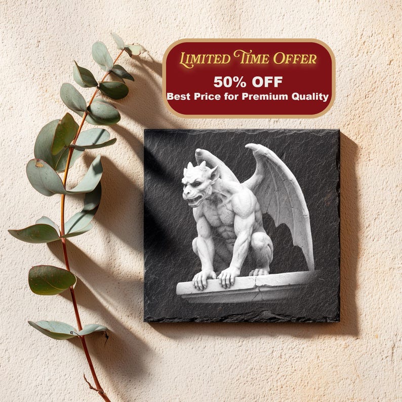 Gothic Gargoyle Statue | Medieval Stone Beast | Slate Laser File ...