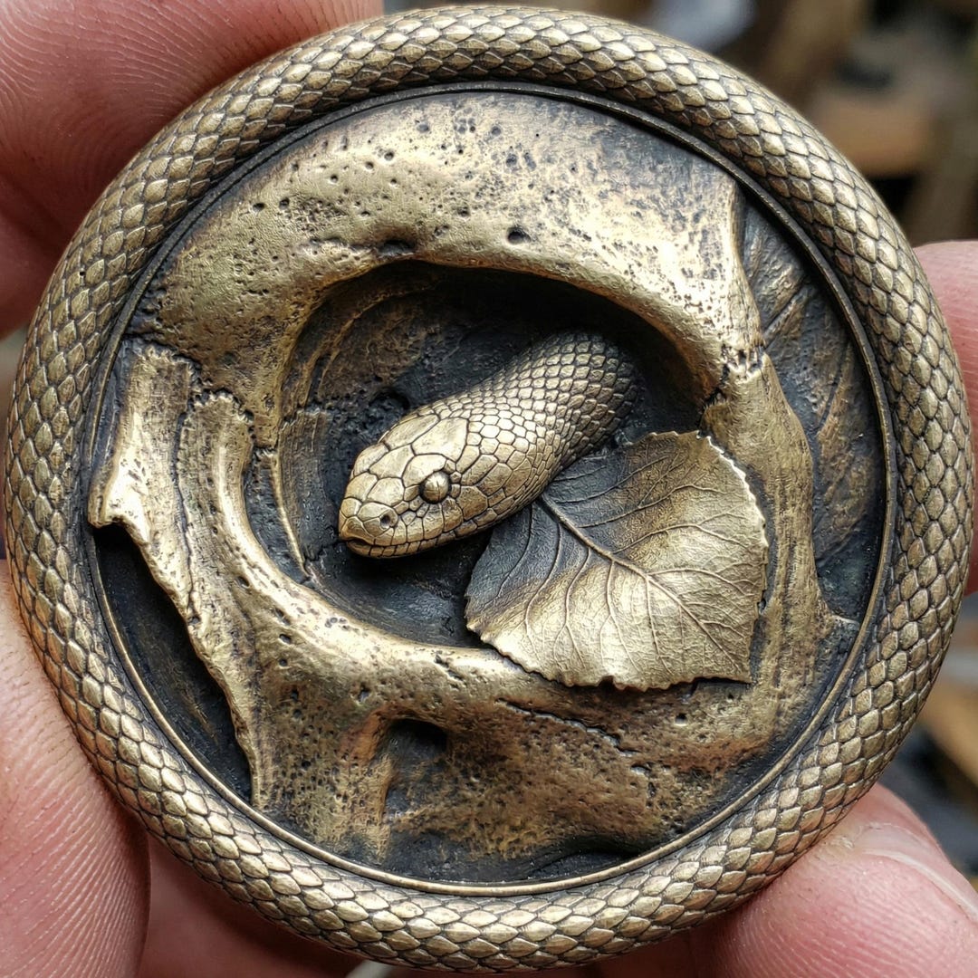 Snake Head Relief | Serpent Coin Design | Fiber Laser File | Depth Map ...