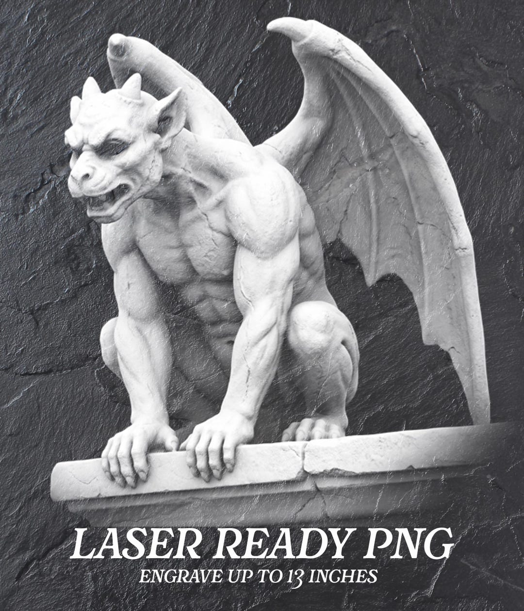 Gothic Gargoyle Statue | Medieval Stone Beast | Slate Laser File ...